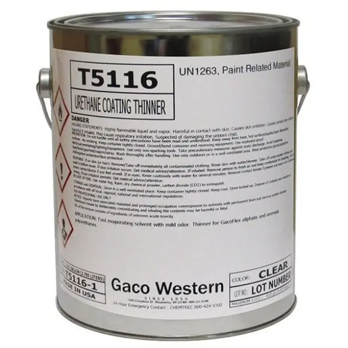 1 Gal Gaco T5116-1 Clear GacoFlex Thinner for Aliphatic and Aromatic ...